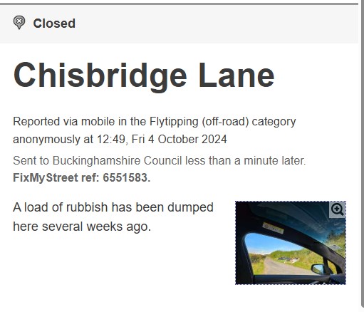 Fly tipping – Chiltern Villages Ward